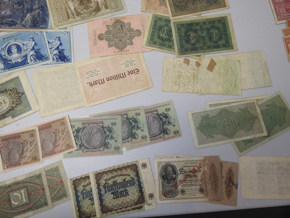 Lot #1 40+ Antique Germany Paper Money German World Currency WWI & WWII ...