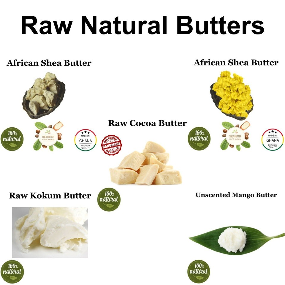Raw African Shea, Kokum, Mango, Cocoa Butter Organic Pure Unrefined ...
