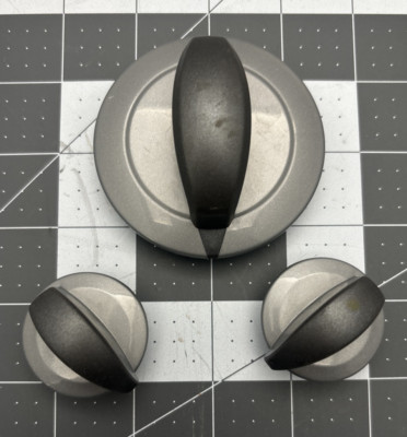 Set of 3 Washer Knobs Part # W10327522 Gray & Black Appliance Parts | eBay