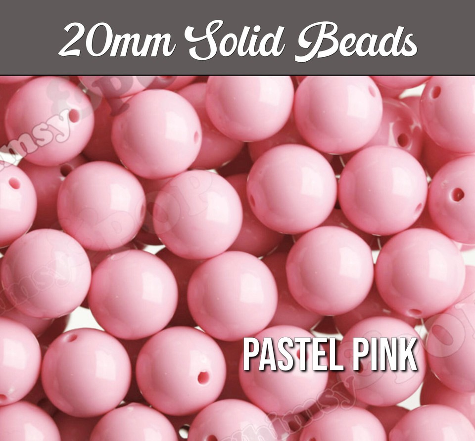 20mm Beads - 20 Pack of Chunky Bubblegum Beads, Round Acrylic Colorful ...