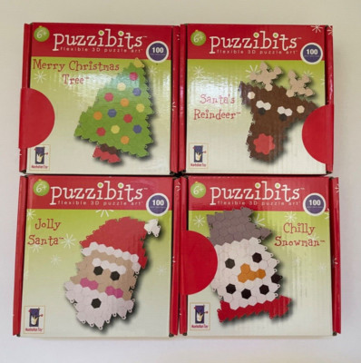 MANHATTAN TOYS - PUZZIBITS Flexible 3D Puzzle Art - 4 Christmas Puzzles ...