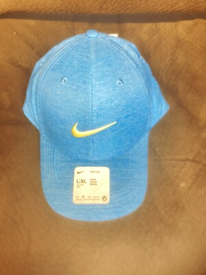 Nike Dri-FIT Cap Hat L/XL Light Blue With Yellow Swoosh Front and Back ...