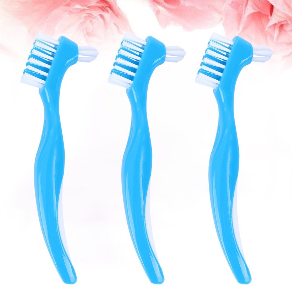 6 Pcs Denture Cleaning Brush False Toothbrush Fake Cleaner Double Sided ...