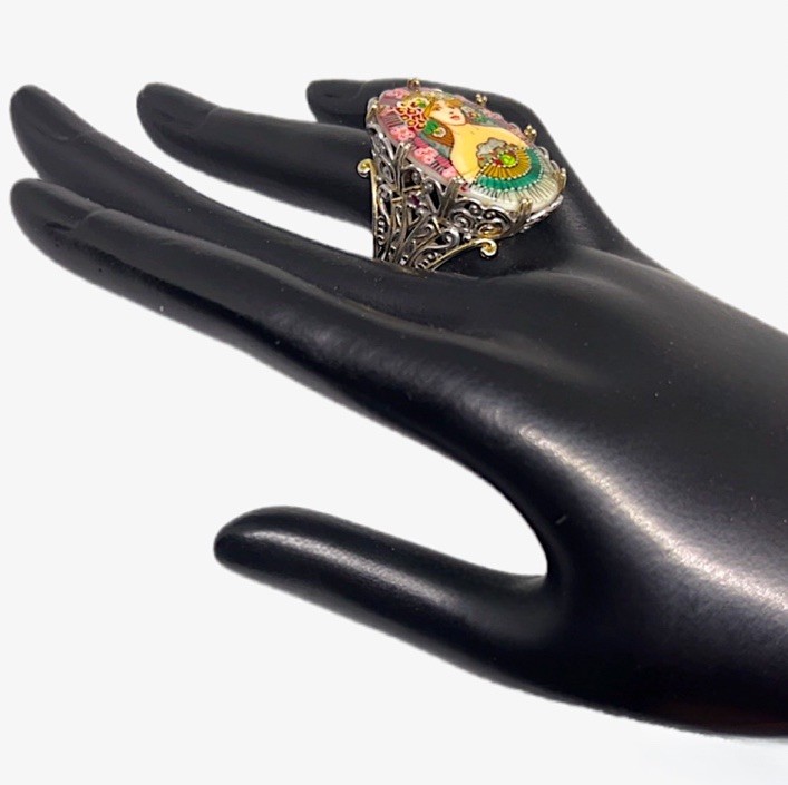 Michael Valitutti Gems En Vogue Sterling Silver Hand Painted Maiden ...