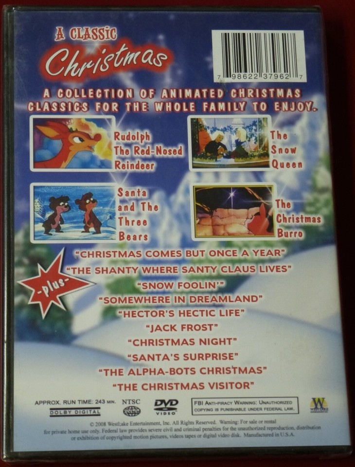 DVD A Classic Christmas 4 Hrs Cartoons Rudolph The Red Nosed Reindeer ...