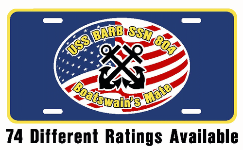 USS BARB SSN 804 Rating License Plate Flag U S Navy USN Military PO3 | eBay