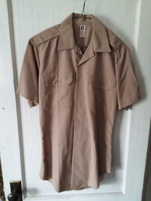 Vintage Flying Cross Distinguished Service Tan Military Uniform Shirt ...