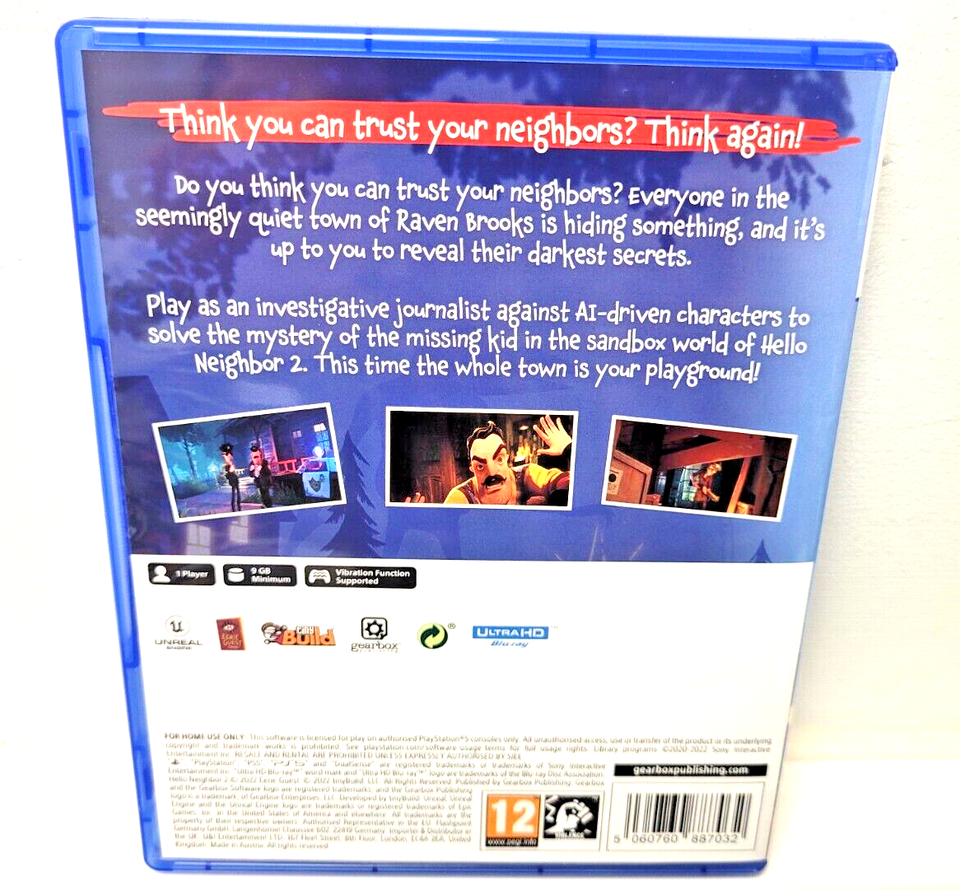 PS5 - Hello Neighbor 2 - Excellent KIDS Detective Game PEGI 12 | eBay