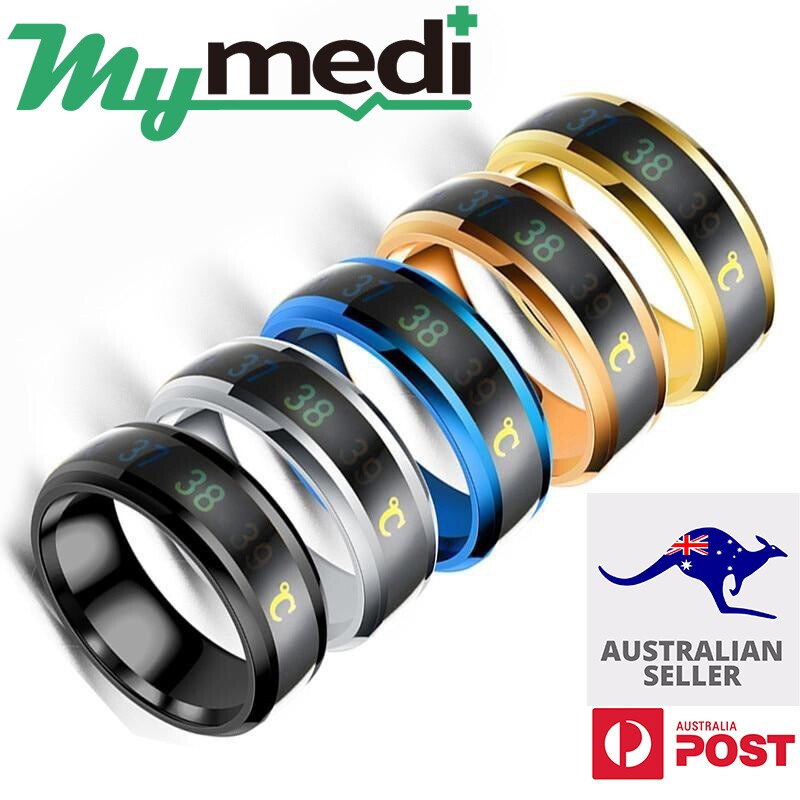 Fashion Intelligent Thermometer Temperature measuring Ring Stainless ...