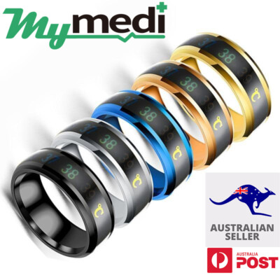 Fashion Intelligent Thermometer Temperature measuring Ring Stainless ...