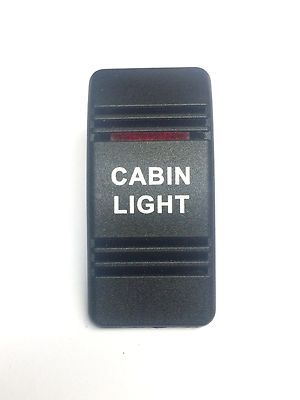 Euro Rocker Switch Cover- CABIN LIGHT. Black with Red Lens. Contura III ...