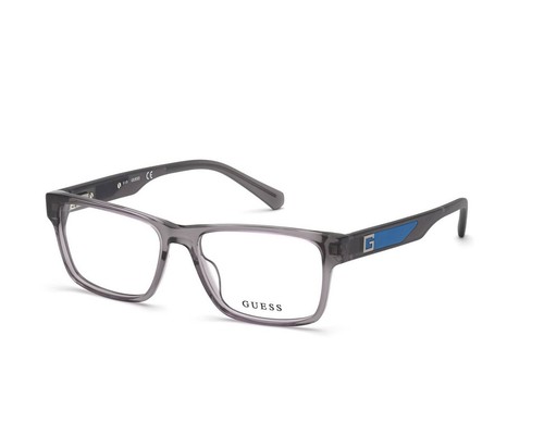 GUESS GU50018 020 Crystal Gray Plastic Optical Eyeglasses Frame 52-15 ...