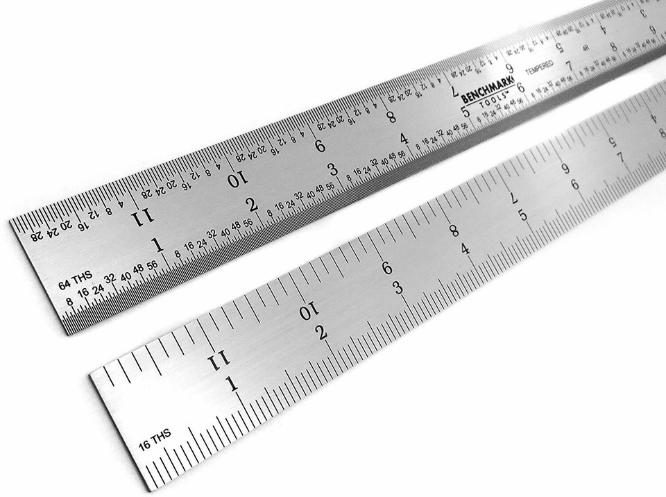Benchmark Tools 2 Ea 12" 4R Rigid Machinist Ruler Grads Satin Stainless ...