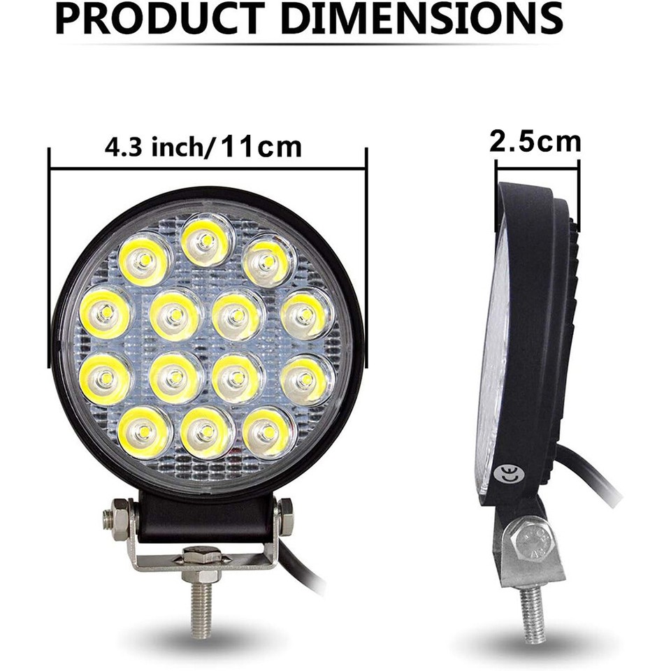 2X 4 Inch Round LED Work Light Bar Pods Driving Fog Headlight Truck Off ...