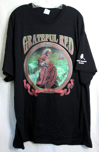 Grateful Red Grateful Dead Black Skeleton Guitar Alaska 1993 VG T Shirt ...