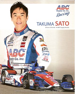 2015 TAKUMA SATO INDIANAPOLIS 500 PHOTO CARD POSTCARD INDY CAR HONDA ...