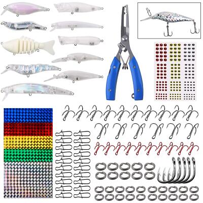 Blank Fishing Lure Making Kit 280PCS DIY Fishing Lure Kit Topwater ...