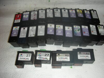 26 EMPTY LEXMARK INK CARTRIDGES #1 -#82 ASSORTED LOT #23X -14 | eBay