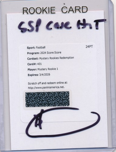 2024 PANINI SCORE MYSTERY ROOKIES REDEMPTION CALEB WILLIAMS #401 SP RC ...