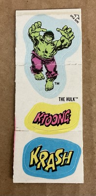 MARVEL SUPER HERO STICK-ONS: HULK (1979) Cracker Jack; Marvel; Rare ...