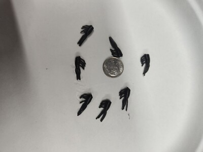 (30) ice Fishing Crappie/Bluegill/Perch Micro Plastics, panfish. Black ...