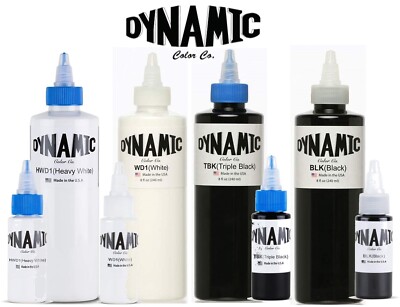 Tattoo Dynamic Ink 1oz 8oz Black, Triple Black, White, Heavy White | eBay