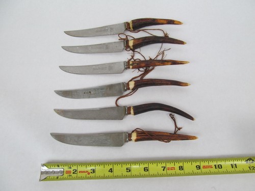 Lewis Roses Sheffield England Steak Knives Horn Handles Vintage | eBay