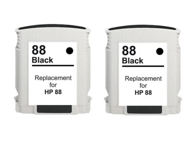 2x BK Ink For HP 88 C9385A OfficeJet Pro K5400 K550 K8600 L7780 L7680 ...