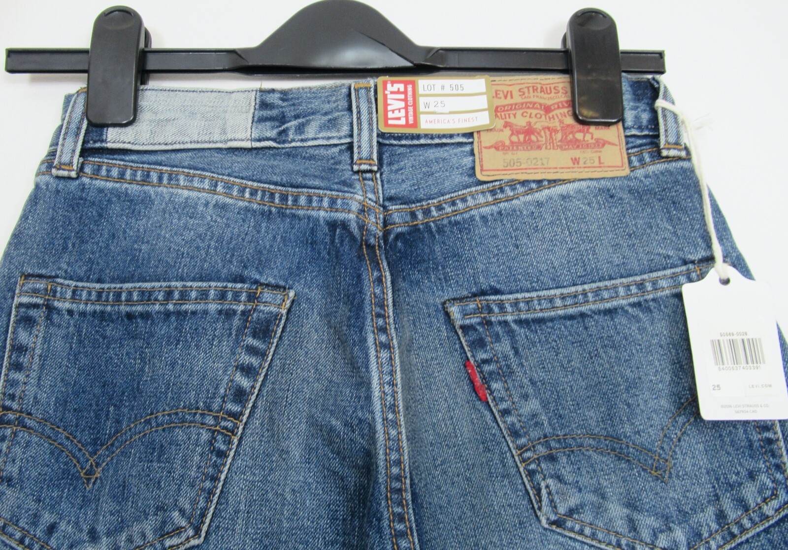 Levis 505-0217 LVC Women's Jeans Patched Big E Blue Denim Size 25 | eBay UK