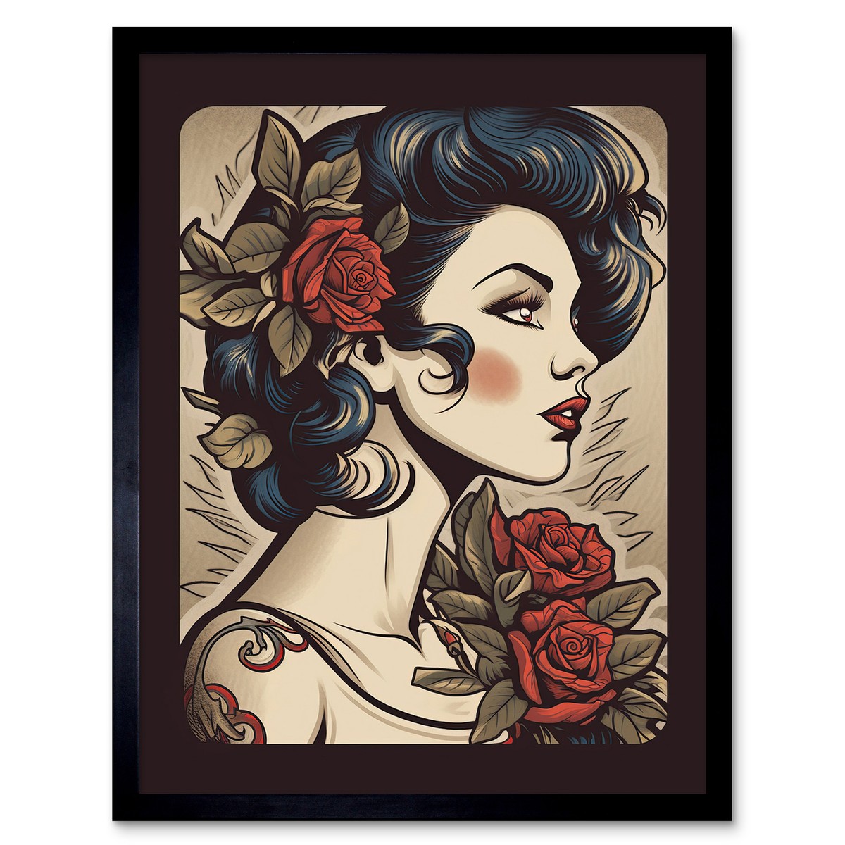 New School Pin Up Tattoo Designs Retro Space Girl Pinup Tattoo By