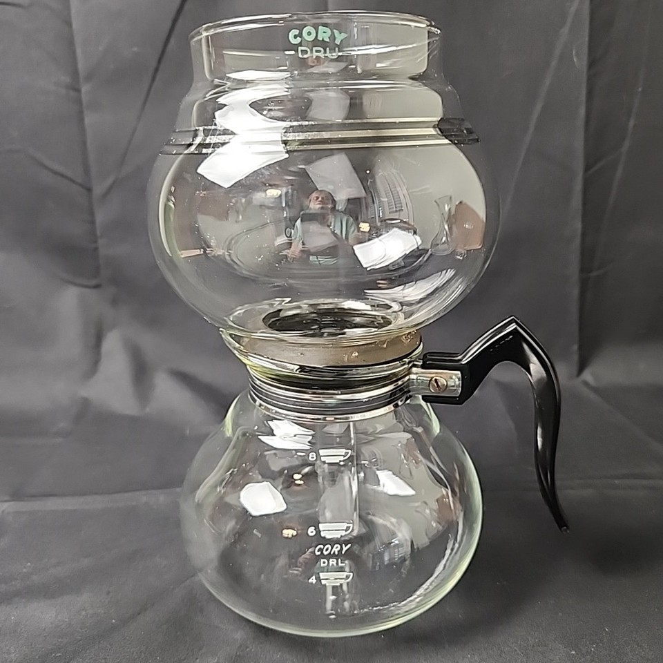VINTAGE Cory DRU & Cory DRL Grannycore 4-8 Cup Glass Vacuum Coffee ...
