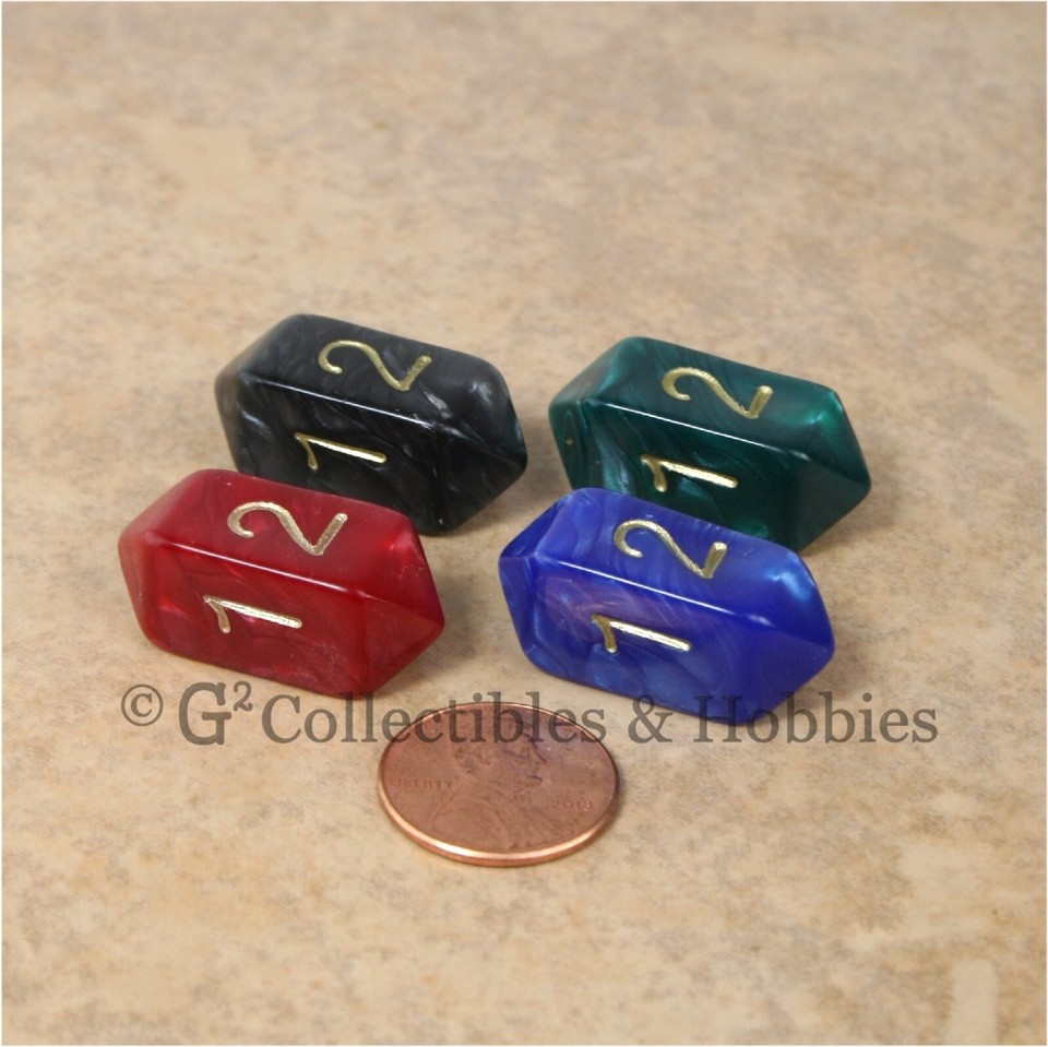 NEW 4 Crystal Caste D4 Pearl Dice Set D&D Game RPG Barrel Four Sided ...