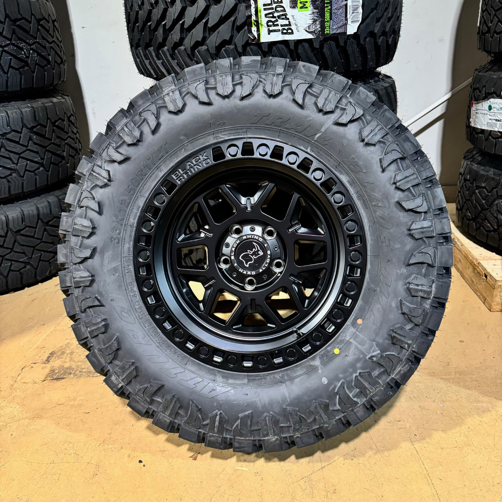 5) 17x9 Black Rhino Kelso Wheels Atturo 33" MT Tires 5x5 Jeep Wrangler ...