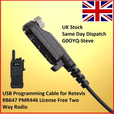 USB Programming Cable for Retevis RB647 PMR446 License Free Two Way ...