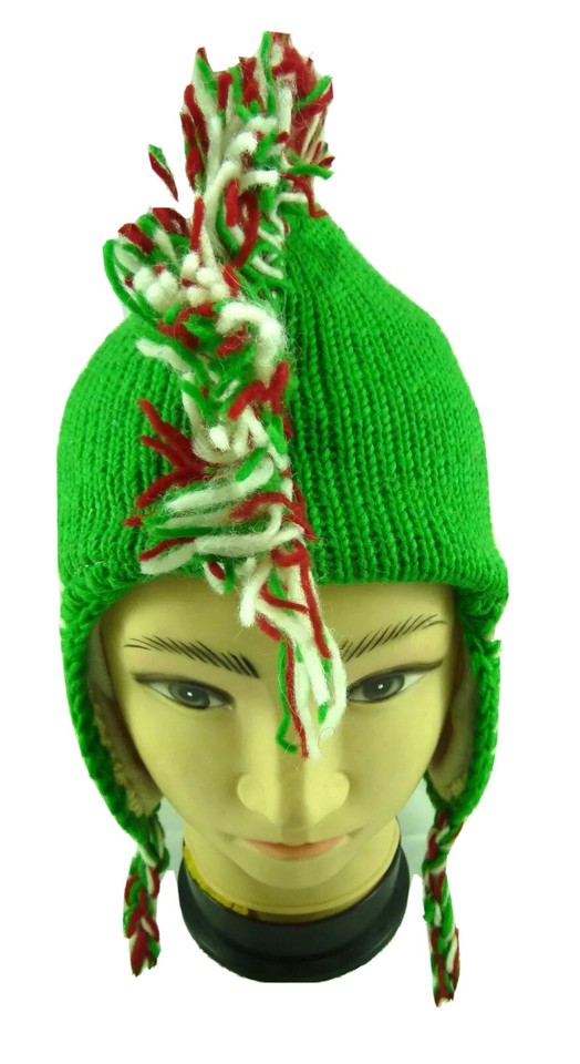 MAXIECAN HAND MADE MOHAWK KNIT BEANIE 100% WOOL HAT | eBay