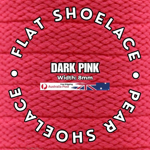 Dark Pink Flat Shoelaces Custom Length Aglet Boots Sneakers Runners ...