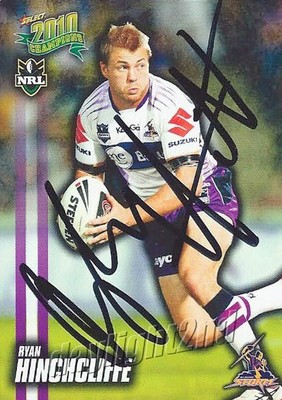 Signed 2010 MELBOURNE STORM NRL Card RYAN HINCHCLIFFE | eBay Australia