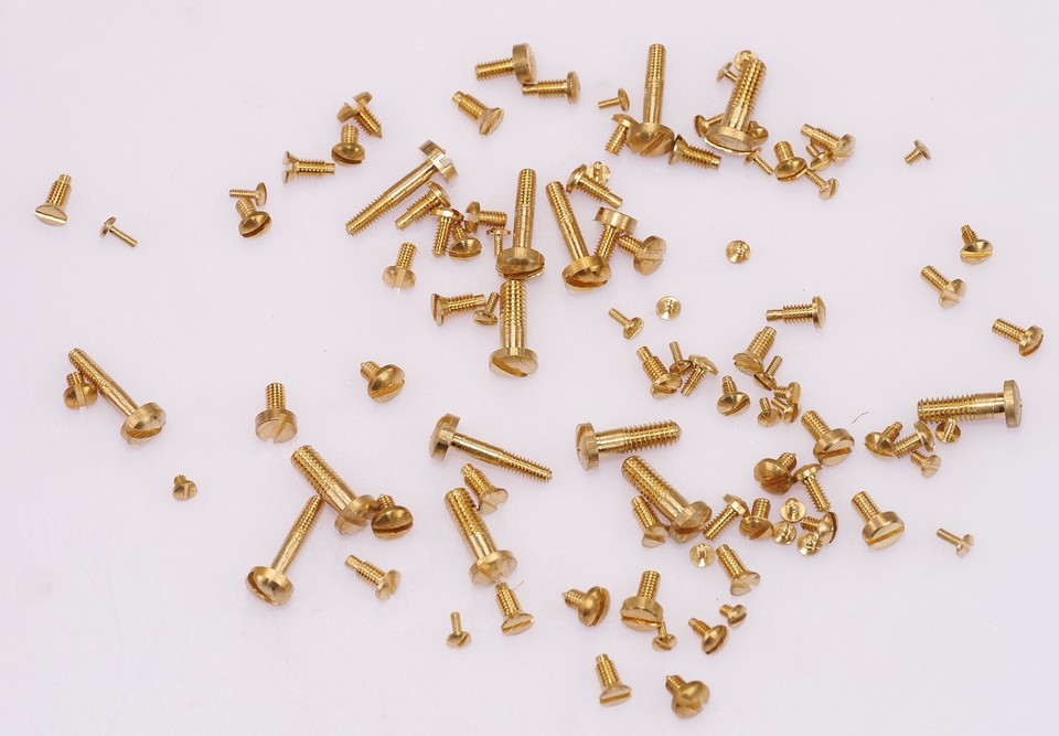 BRASS Clock Screws x100 Assorted For Movements Cases Bells Spares ...