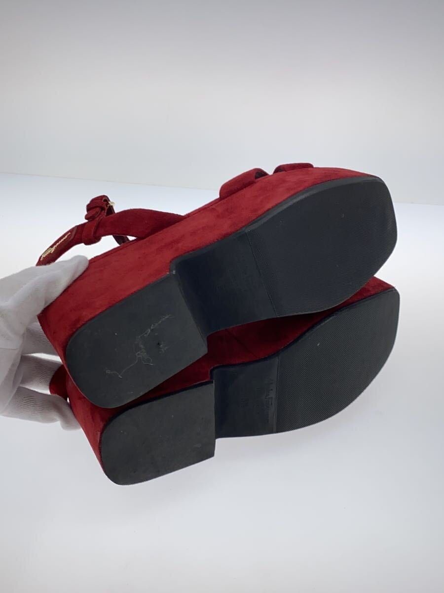 Salvatore Ferragamo Sandals Velvet Platform UK6.5 RED Suede Salvatore Ferragamo Sandals Velvet Platform UK6.5 RED Suede