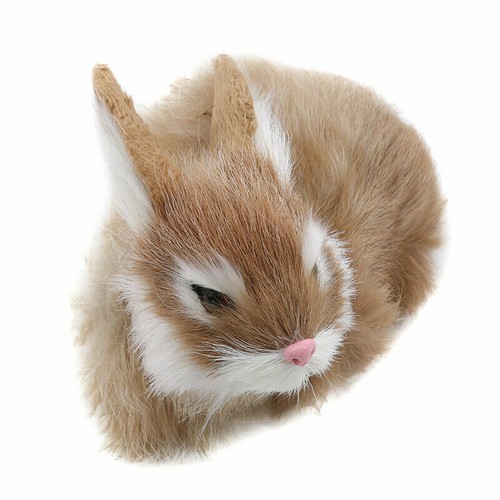 Plush Rabbits Faux Fur Lifelike Animal Multicolor Realistic Toddlers ...