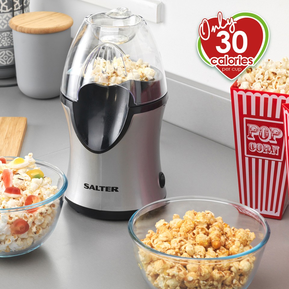 Salter® Popcorn Maker Healthy Electric Hot Air Popper Machine 1200 W ...