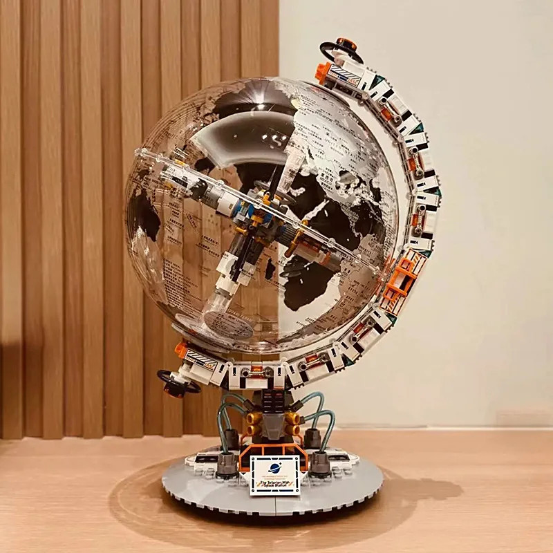 New Creative Technology Space Station Transparent Globe Building Blocks ...