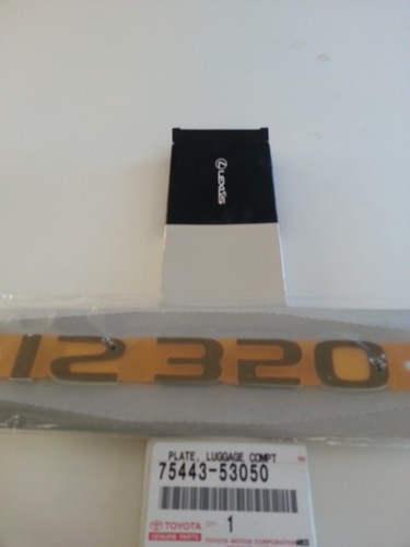 GENUINE LEXUS PLATE, LUGGAGE COMPT DOOR NAME OEM # 75443-53050 ...