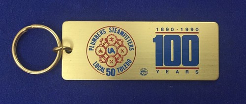 HTF 100th Ann. Plumbers Steamfitters Pipefitters Union UA 5" Key Ring ...