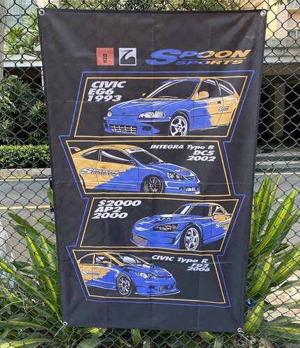 Spoon Sports Banner Honda FD2 EG6 DC5 S2000 Civic Type R Flag JDM ...