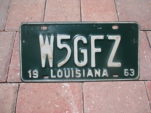 Louisiana 1963 Amateur Radio license plate # W5GFZ | eBay