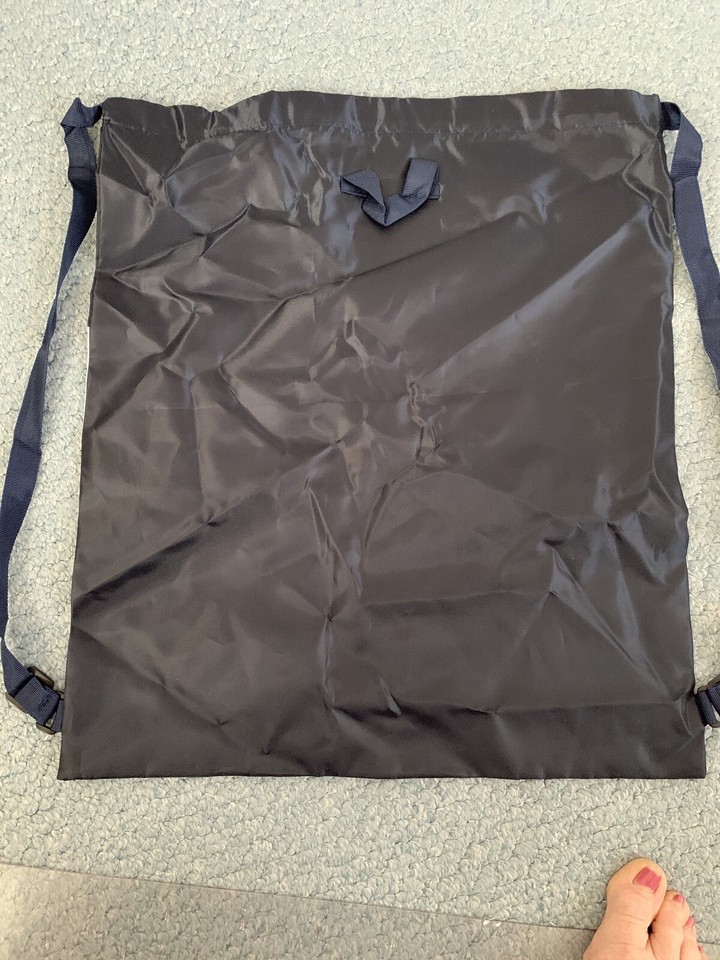 SKECHERS Navy Blue Comfort Included Cinch Drawstring Backpack Gym Tote ...