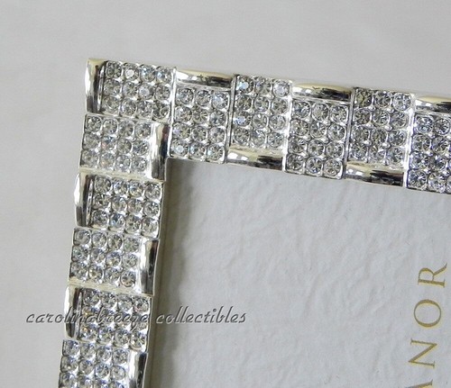Big Bling Photo Frame Silver Tone Basketweave Design Genuine Crystals ...