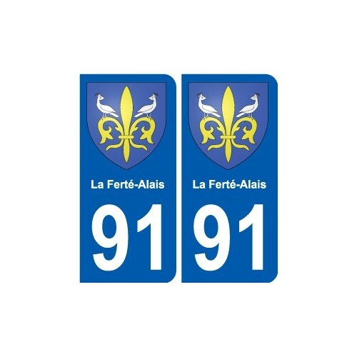 91 La Ferté-Alais blason autocollant plaque stickers ville | eBay