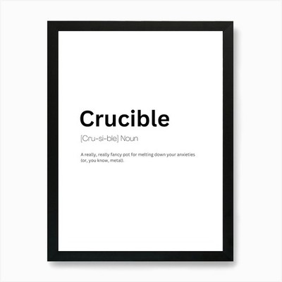 Crucible Definition Meaning Art Pri Framed Wall Art Poster Canvas Print ...